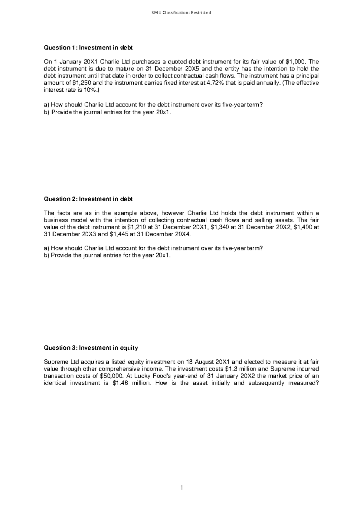 Homework questions for Seminar 2 - SMU Classification: Restricted 1 ...