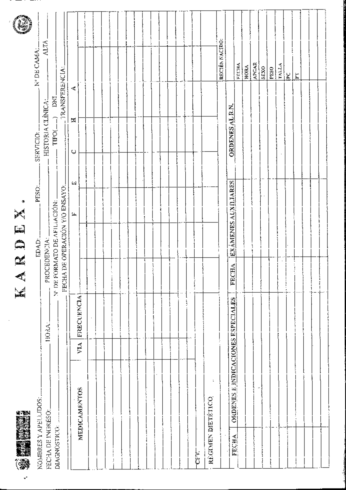 Sala de parto - .isjdj - PERU Ministeri o KARDEX. de Salud NOMBRES Y ...