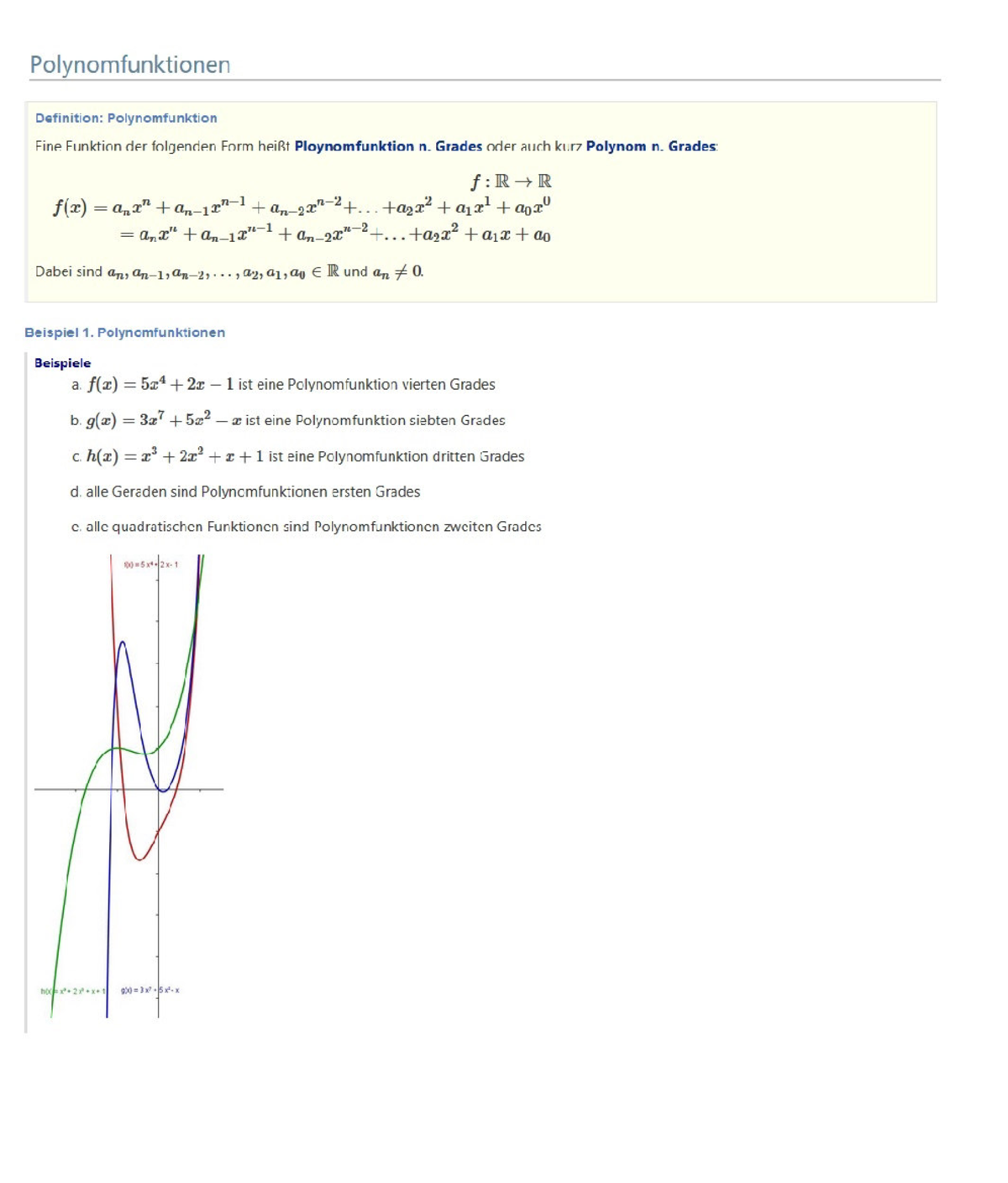Vorkurs Mathe Block 4-2 Polynomfunktionen 01 Lernmodul - Mathematik Übung - Studocu