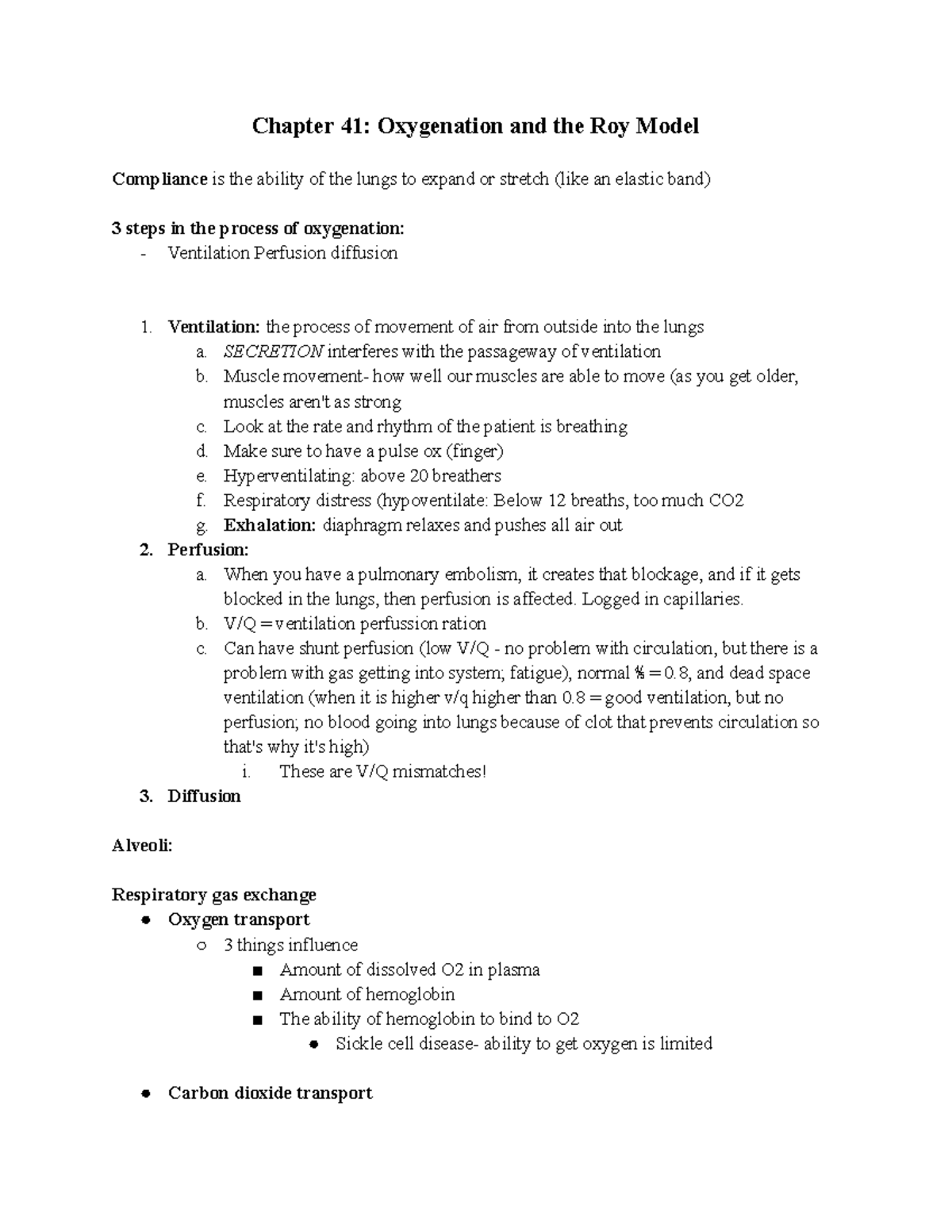 Oxygenation and the Roy Model - Chapter 41: Oxygenation and the Roy ...