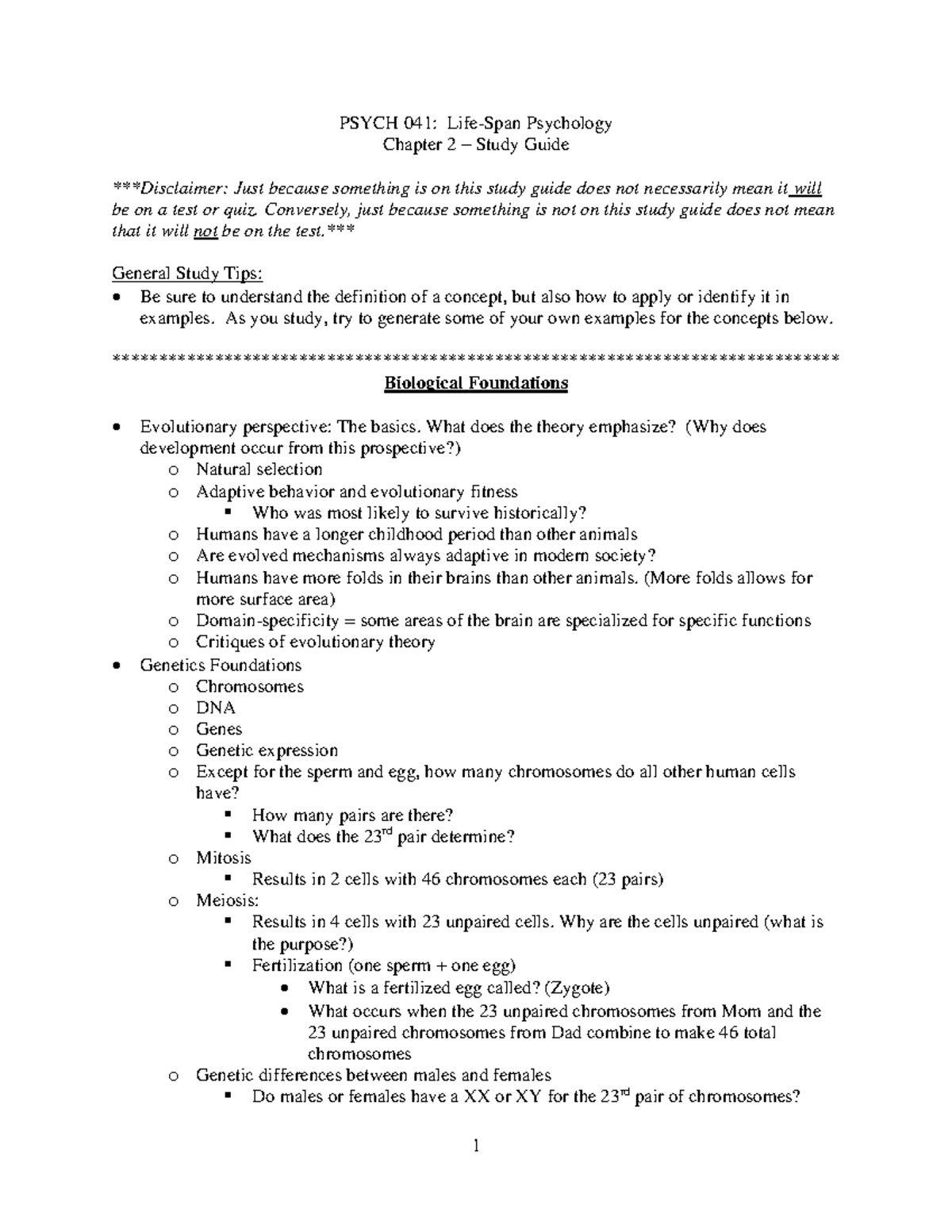 Psych 041 - Chapter 2 Study Guide (Spring, 2020)-1 - PSYCH 041 : Life ...