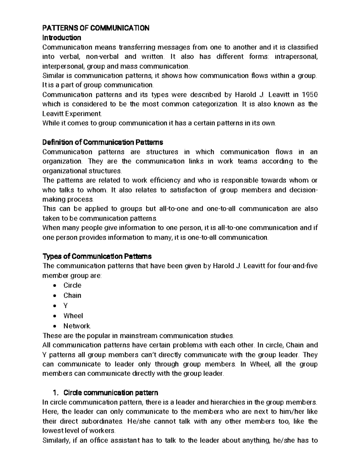 Patterns OF Communication - health records and information technology ...