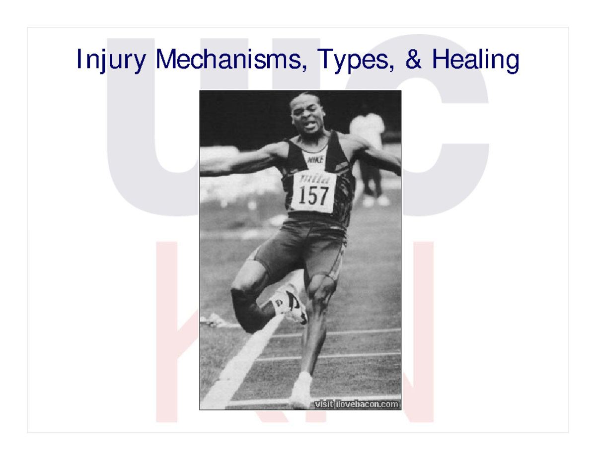 Student inj mech, types, heal fall 15 - Injury Mechanisms, Types ...
