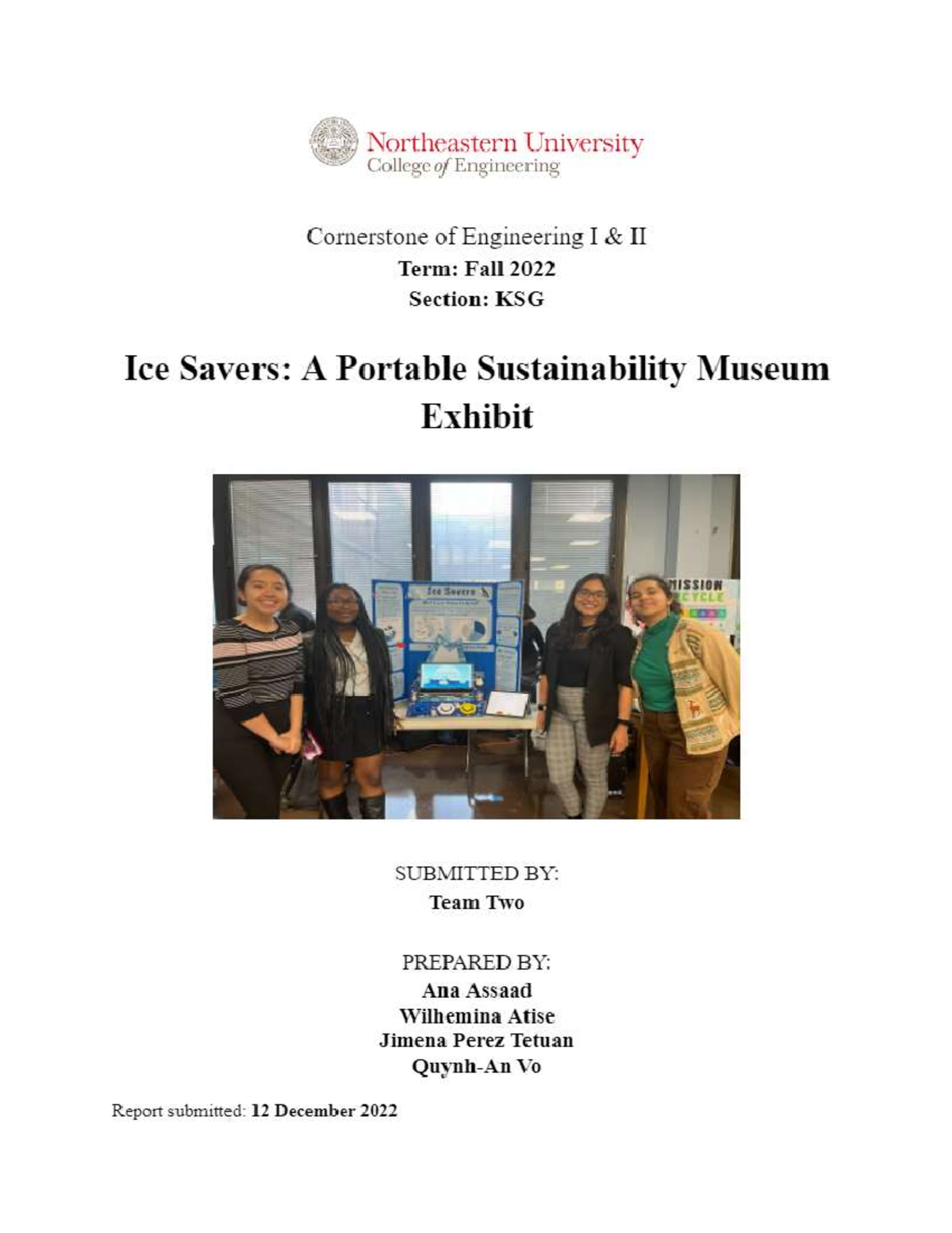 Ice Savers Final Report - Northeastern University College of ...