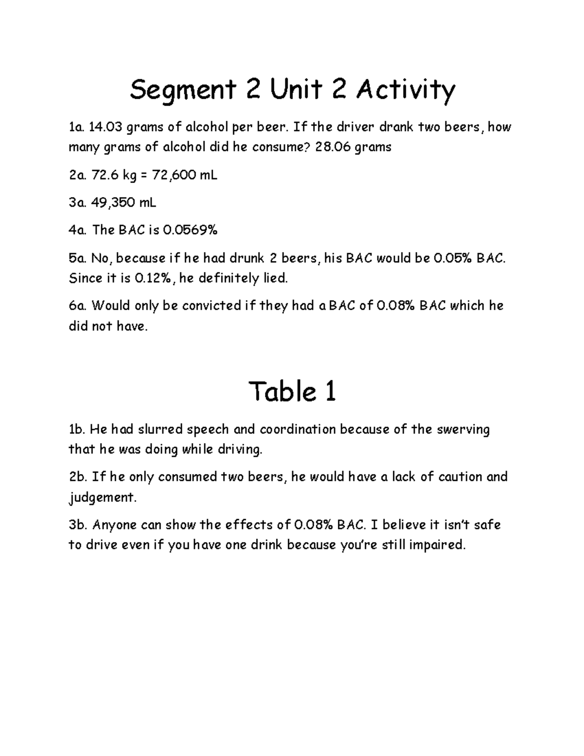 Segment 2 Unit 2 Forensic Science - Segment 2 Unit 2 Activity 1a. 14 ...