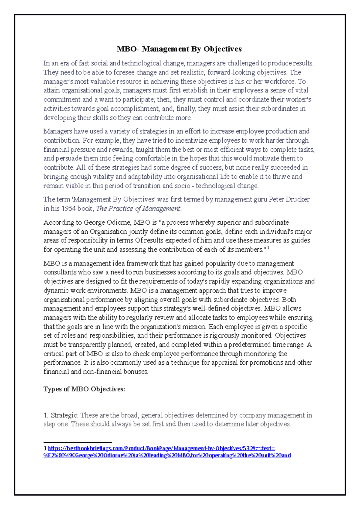 MBO - It is management by objectives - MBO- Management By Objectives In ...