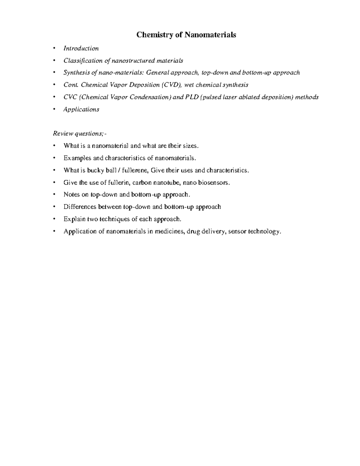 Nanomaterials - Chemistry of Nanomaterials Introduction Classification ...