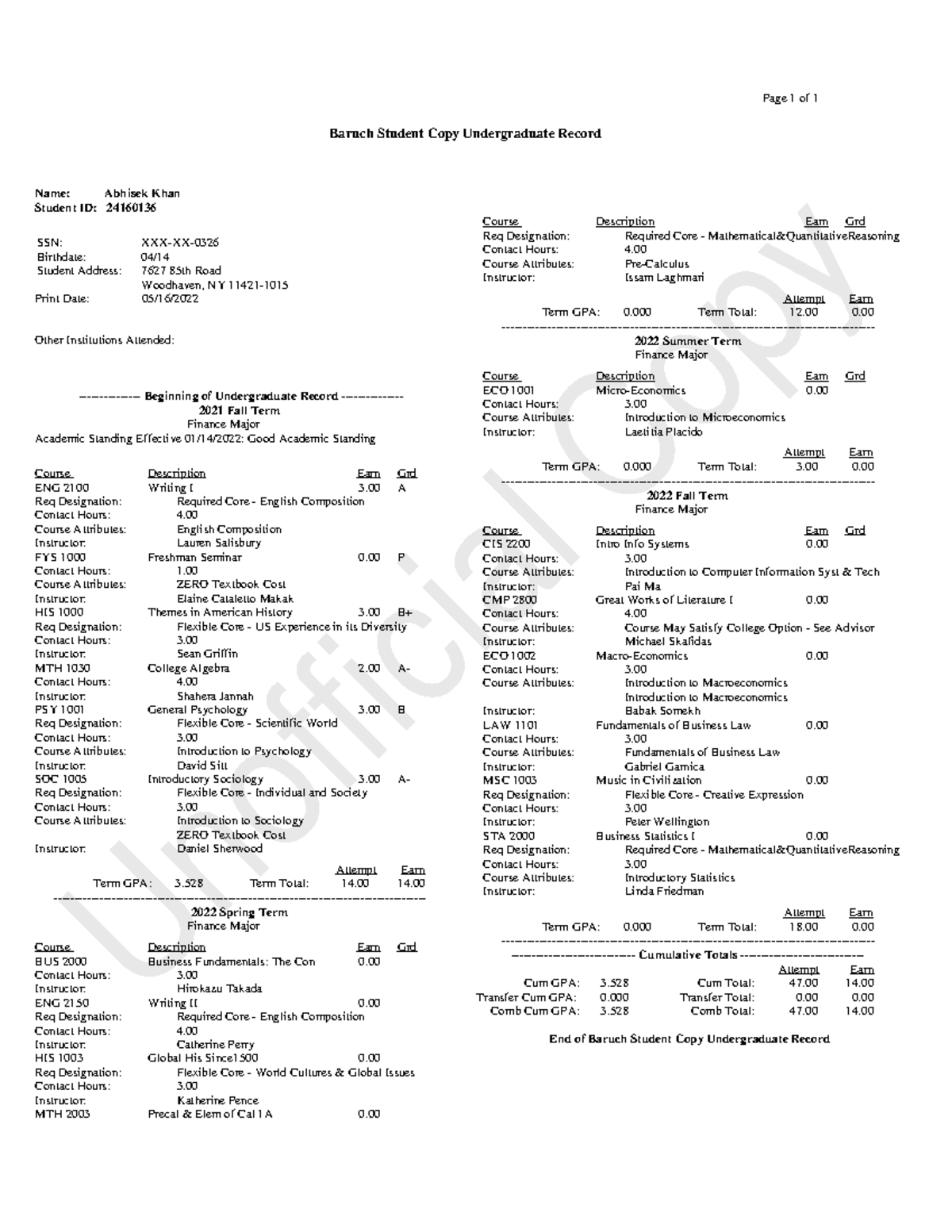 SSR Tsrpt - macroeconomics - Unofficial CopyUnofficial Copy Page 1 of 1 ...