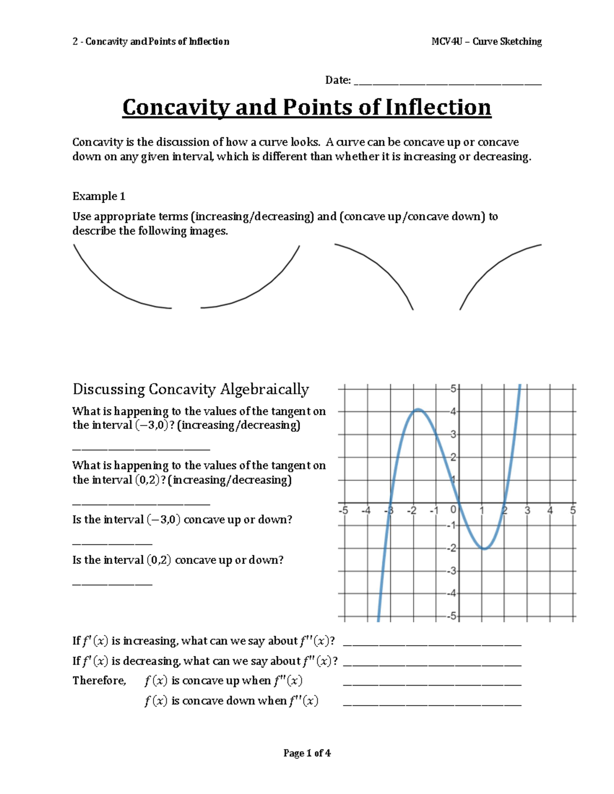 02 - Concavity and Points of Inflection - Date ...