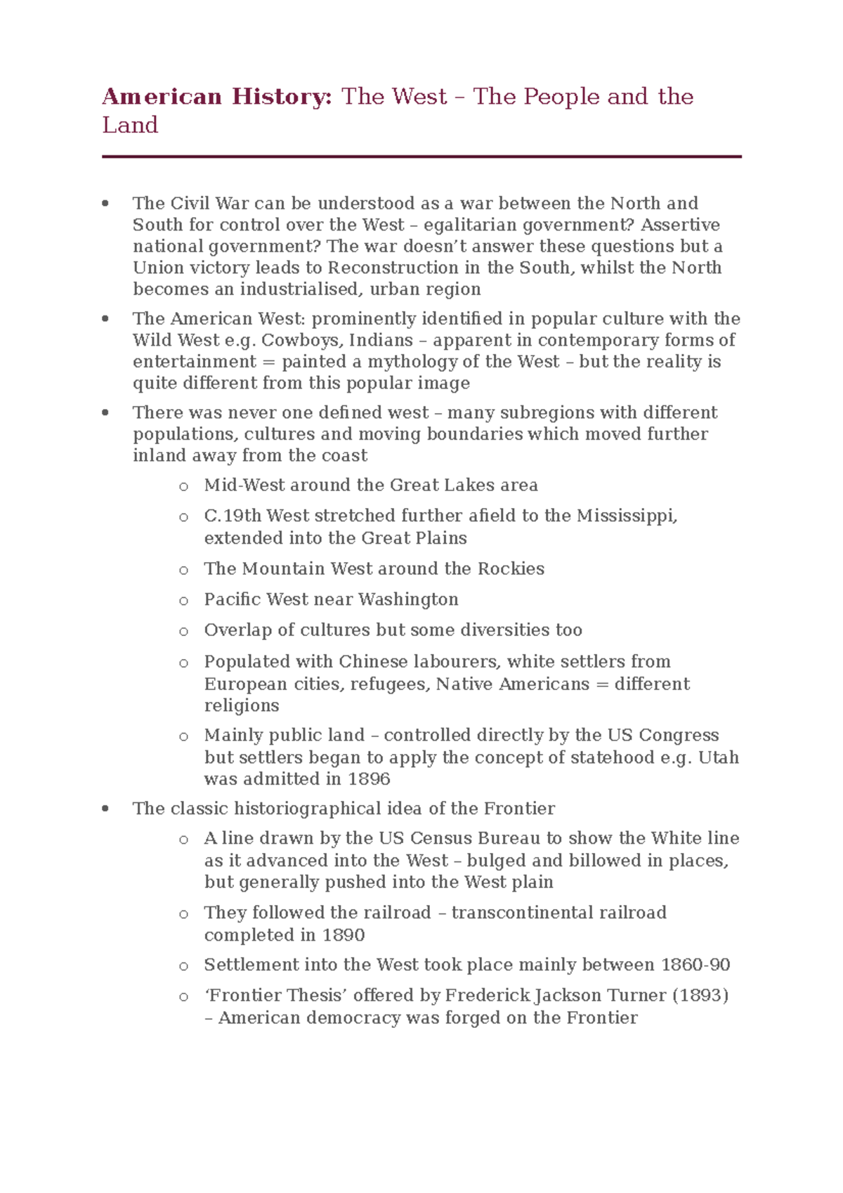 The US West and Migration - American History: The West – The People and ...