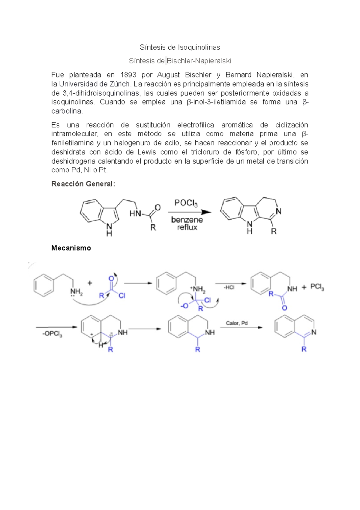 Sintesis de isoquinolinas - Síntesis de Isoquinolinas Síntesis de ...