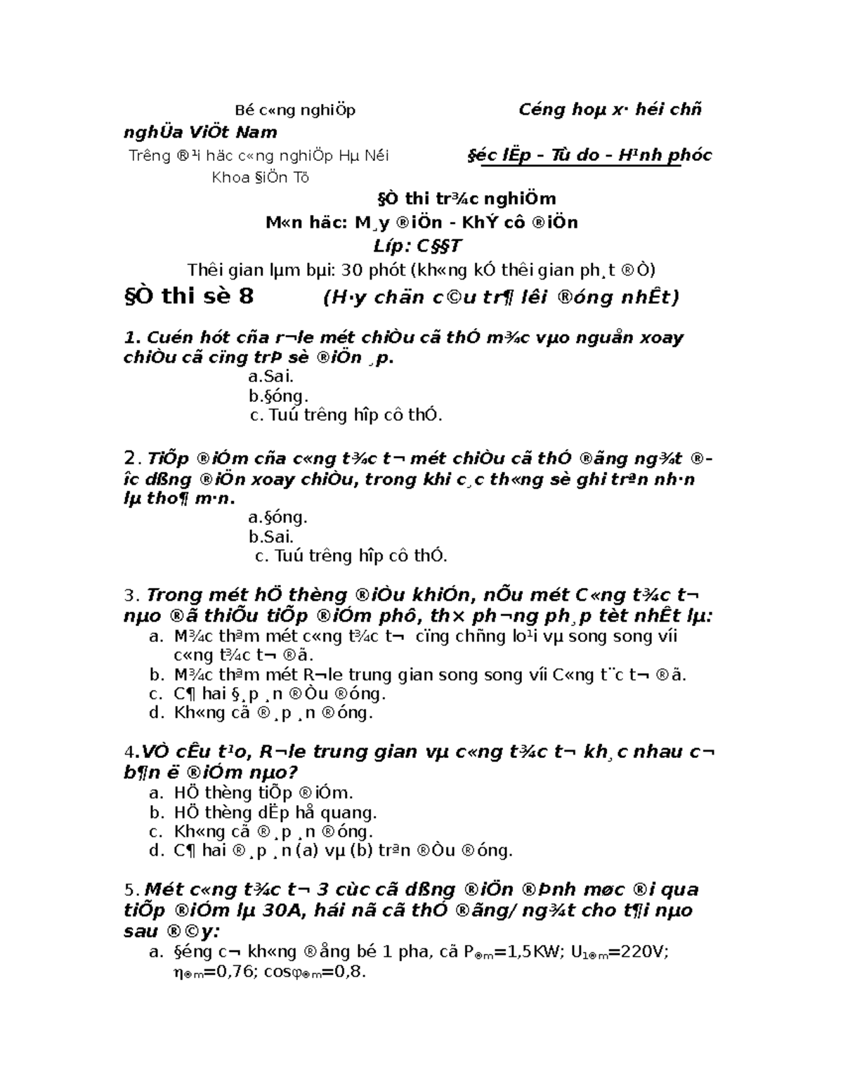 [123doc] - de-thi-trac-nghiem-mon-hoc-may-dien-khi-cu-dien-de-so-8 - Bé c«ng nghiÖp Céng hoμ x ...