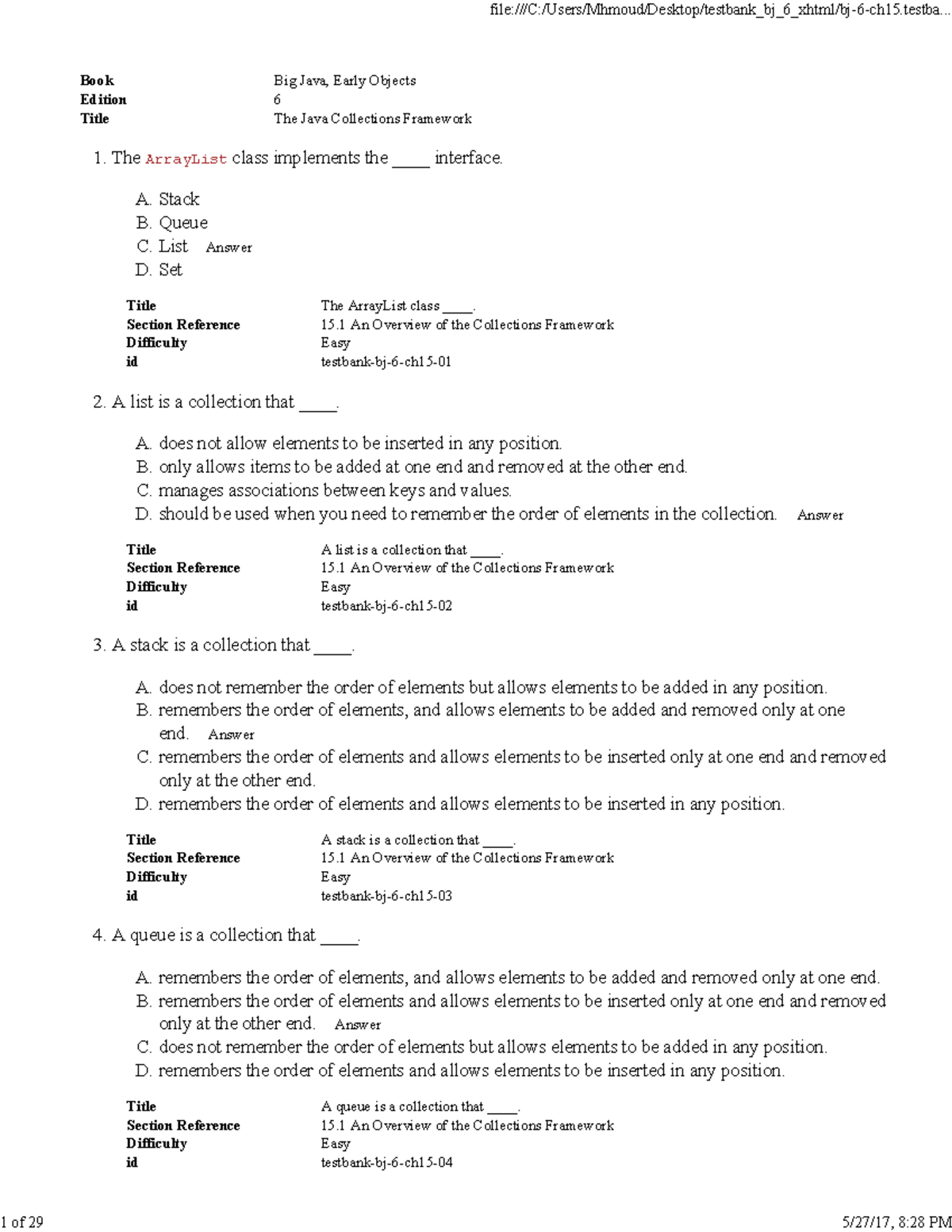 Chapter 15 Sample Questions With Answer - Ap/Itec 2610 - Yorku - Studocu