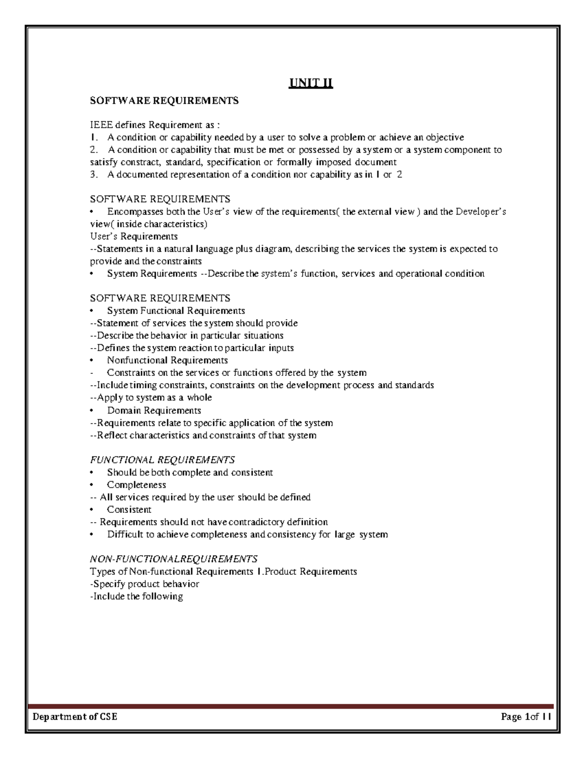 CS502PC SE UNIT 2 - Software quality engineering - SOFTWARE ...