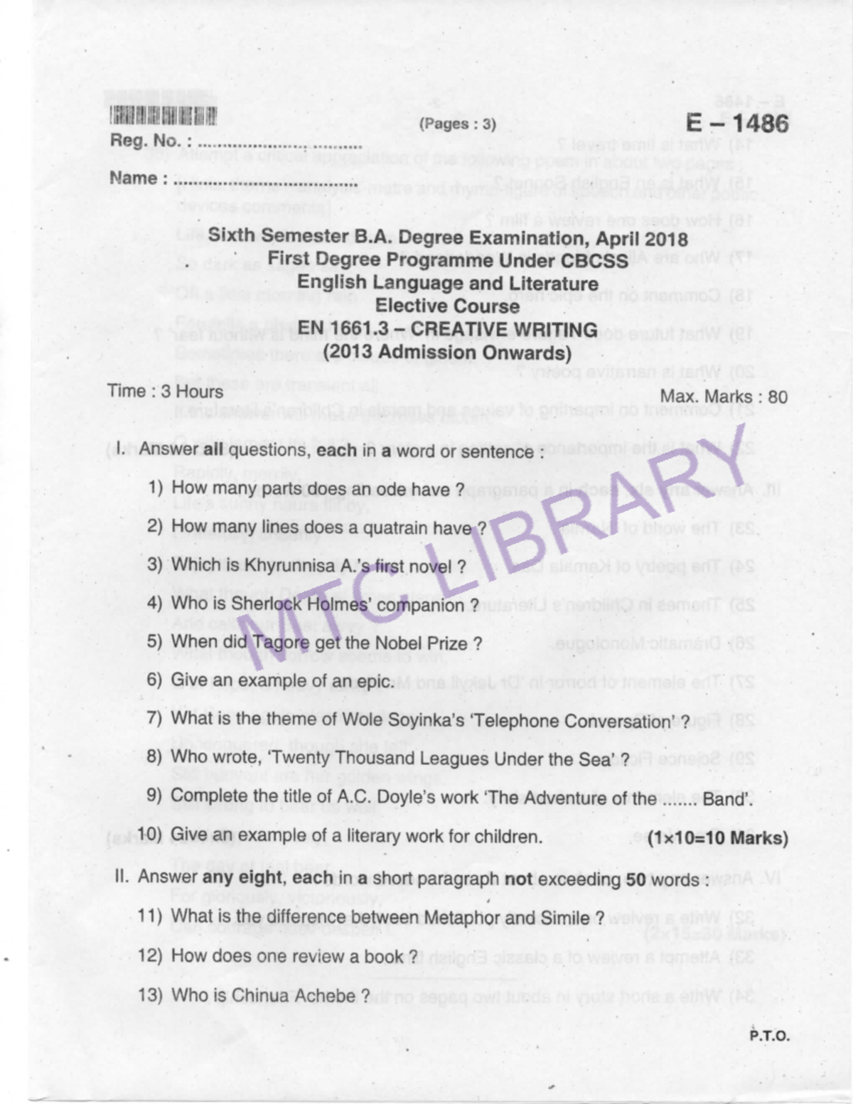 Creative Writing EN 1661.3 E-1486 - History of English literature - Studocu