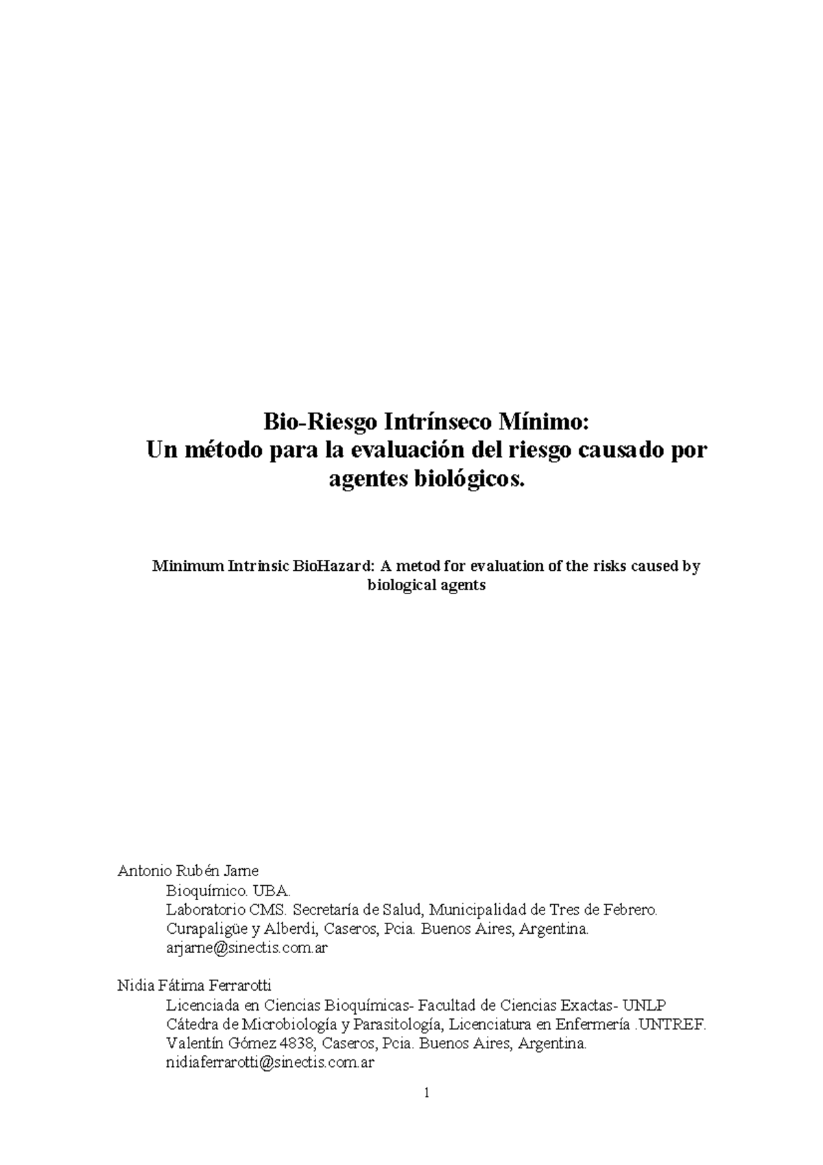 Bio RIM version final ABCL 3 - Bio-Riesgo Intrínseco Mínimo: Un método ...