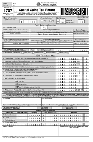 1707 Aug - Tax - For BIR Use Only BCS/ Item Republic of the Philippines ...