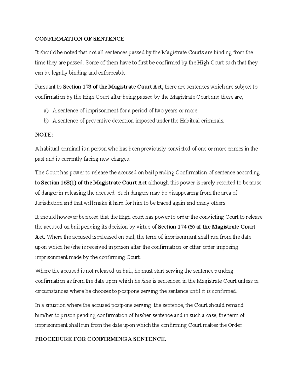 Sentencing 085746 - Easy to understand - CONFIRMATION OF SENTENCE It ...