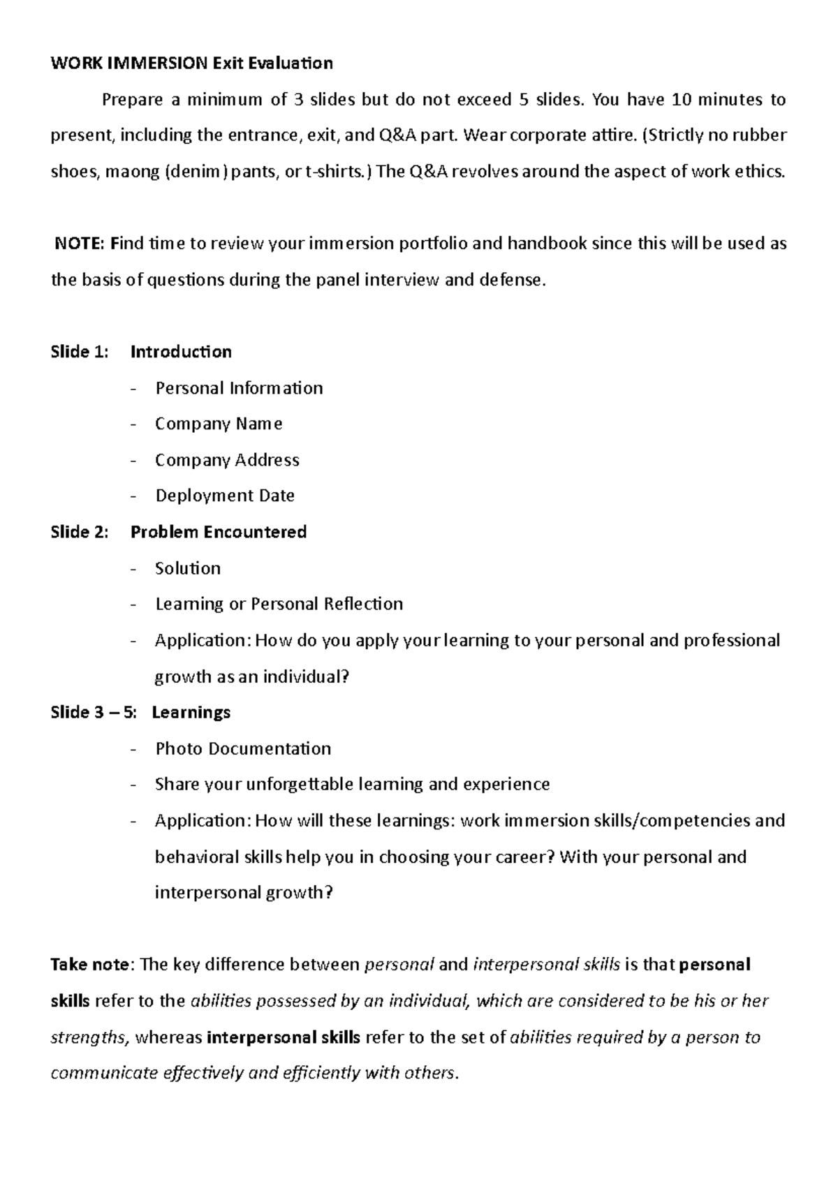 WORK- Immersion-Exit-Evaluation Presentation Preparation - WORK ...