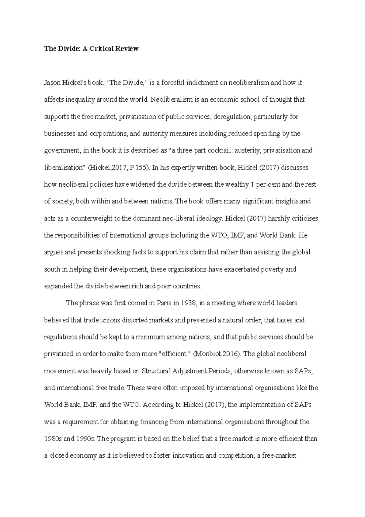 The Divide - book - The Divide: A Critical Review Jason Hickel's book ...