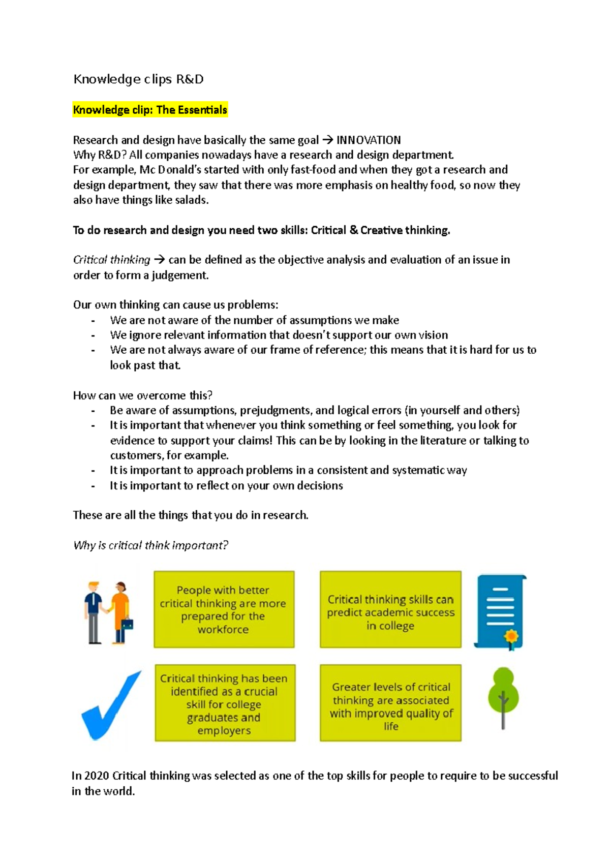 Knowledge clips R&D - Knowledge clips R&D Knowledge clip: The ...