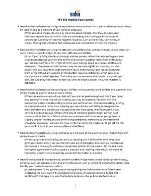 PSY 355 Module Two Milestone - PSY 355 Module Two Milestone Complete ...