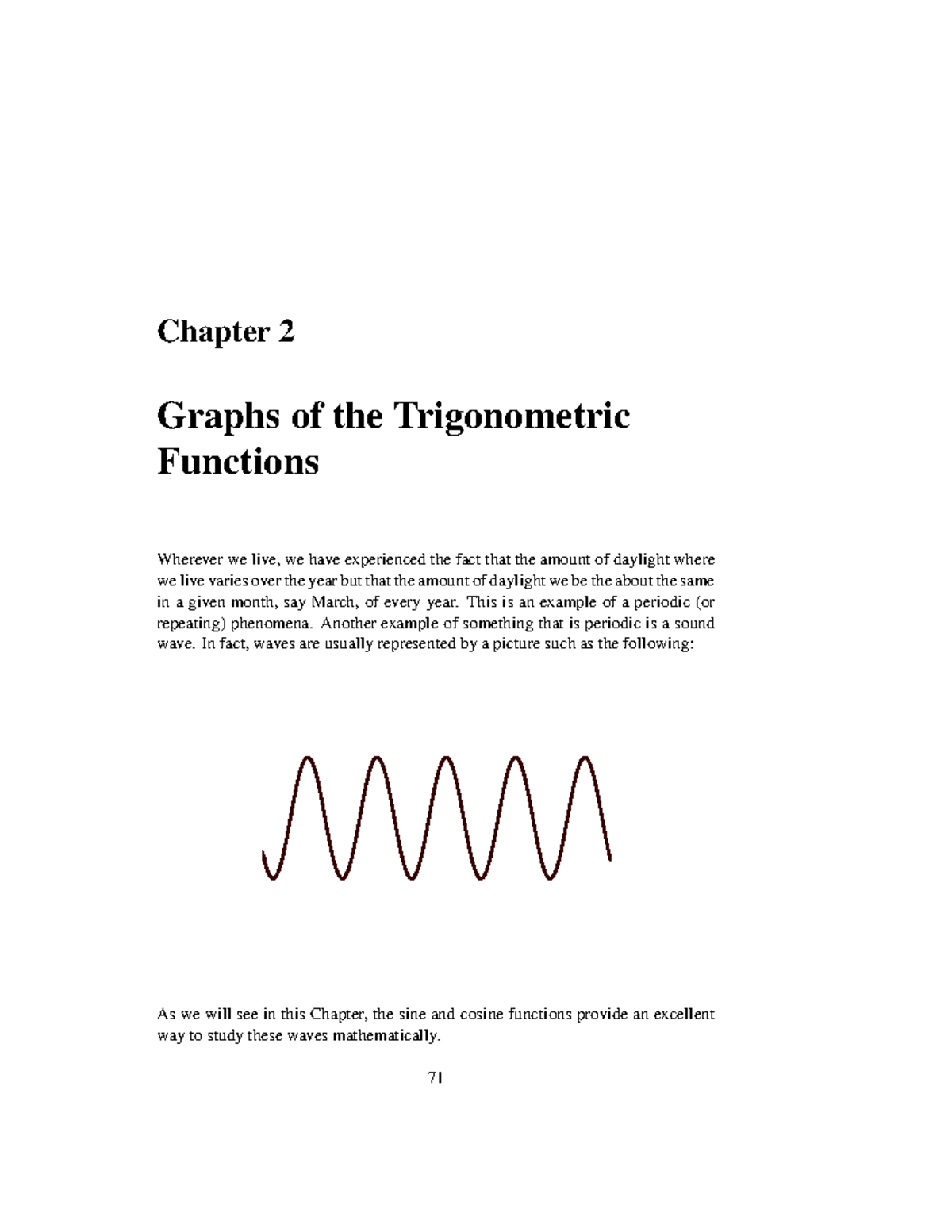 Chapter 2 Graphs of the Trig Functions - Chapter 2 Graphs of the Trigonometric Functions ...