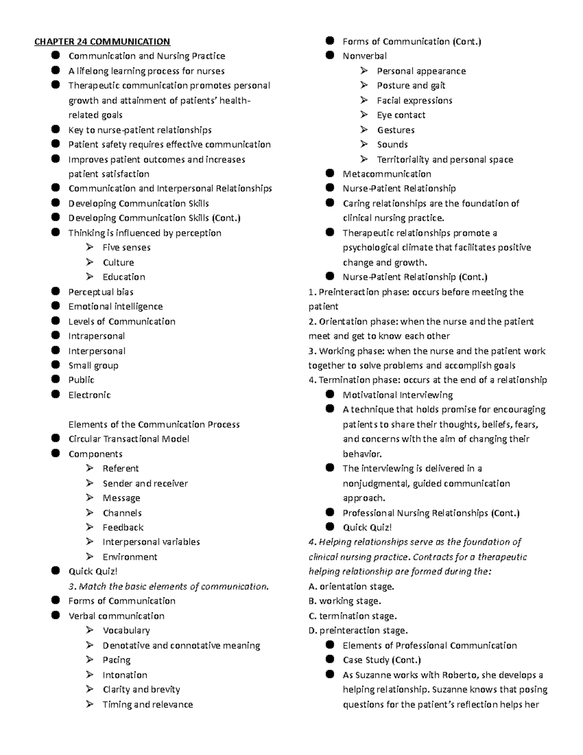 Funda HO C24 25 - CHAPTER 24 COMMUNICATION Communication and Nursing ...