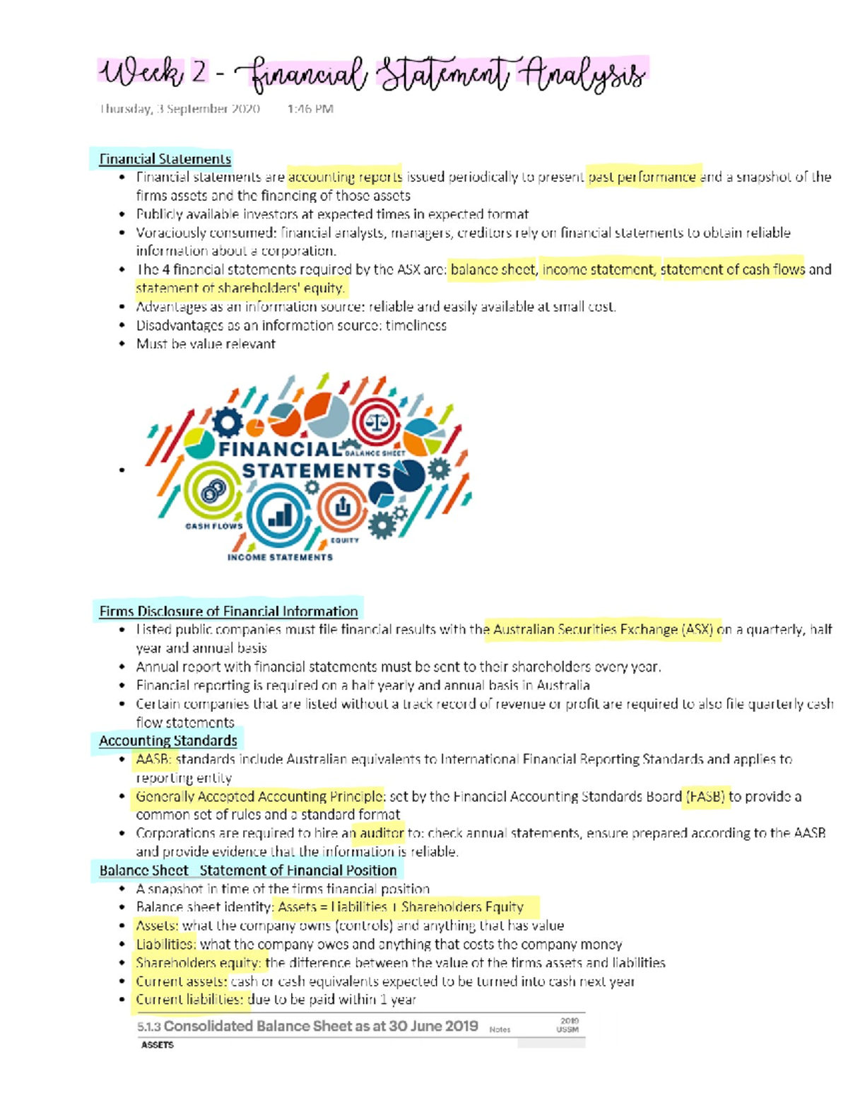 Week 2 Notes - FINA1221 - Studocu