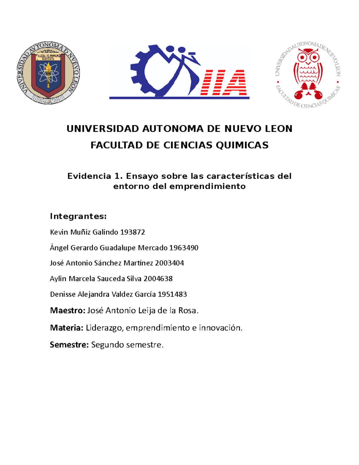 Componentes que conforman una empresa - UNIVERSIDAD AUTONOMA DE NUEVO ...