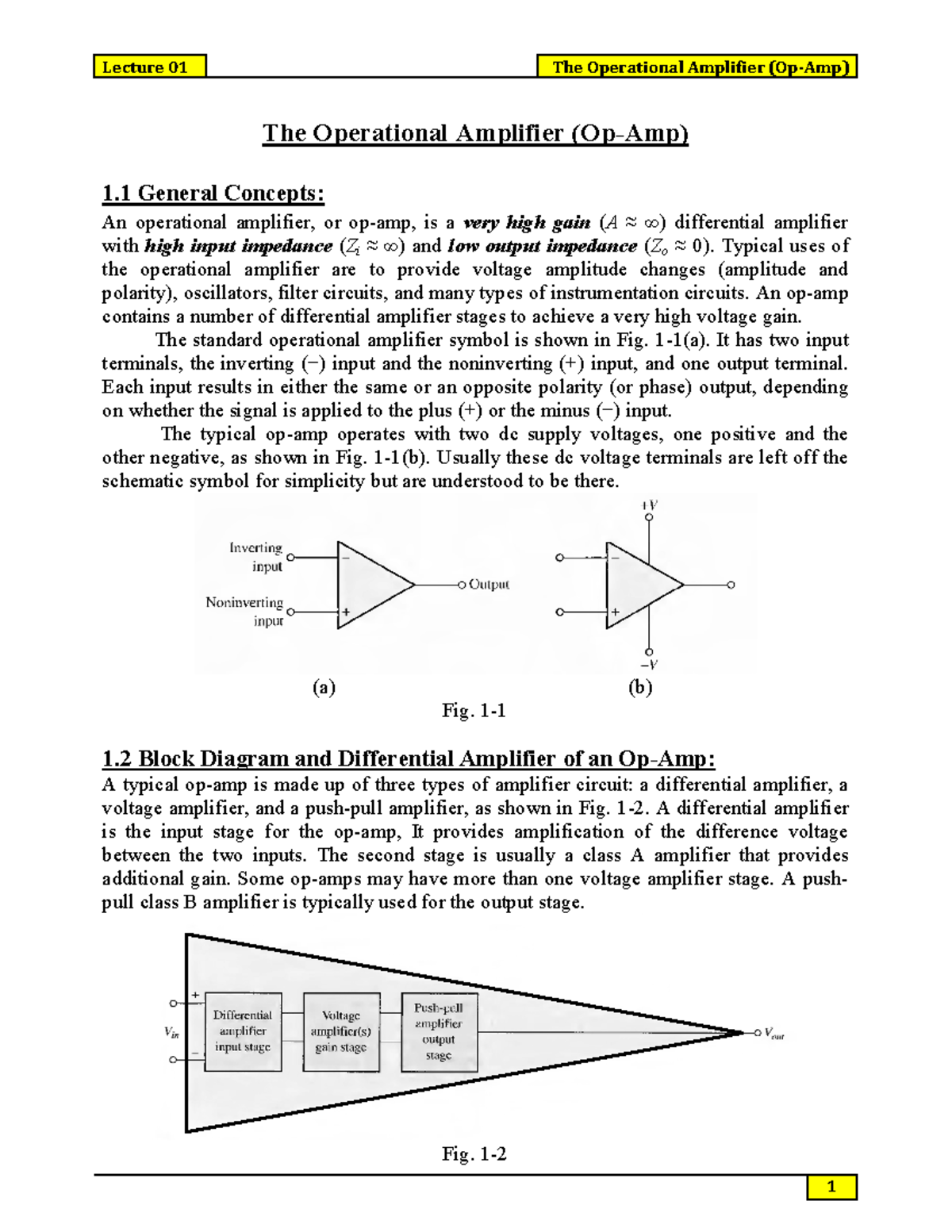 Operational Amplifier - Typical uses of the operational amplifier are to provide voltage ...