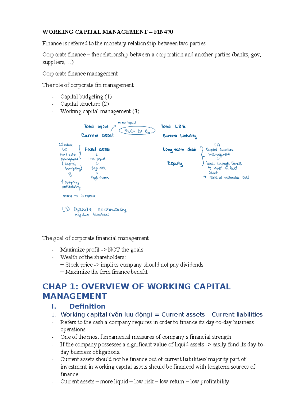 Working Capital Management - WORKING CAPITAL MANAGEMENT – FIN Finance ...
