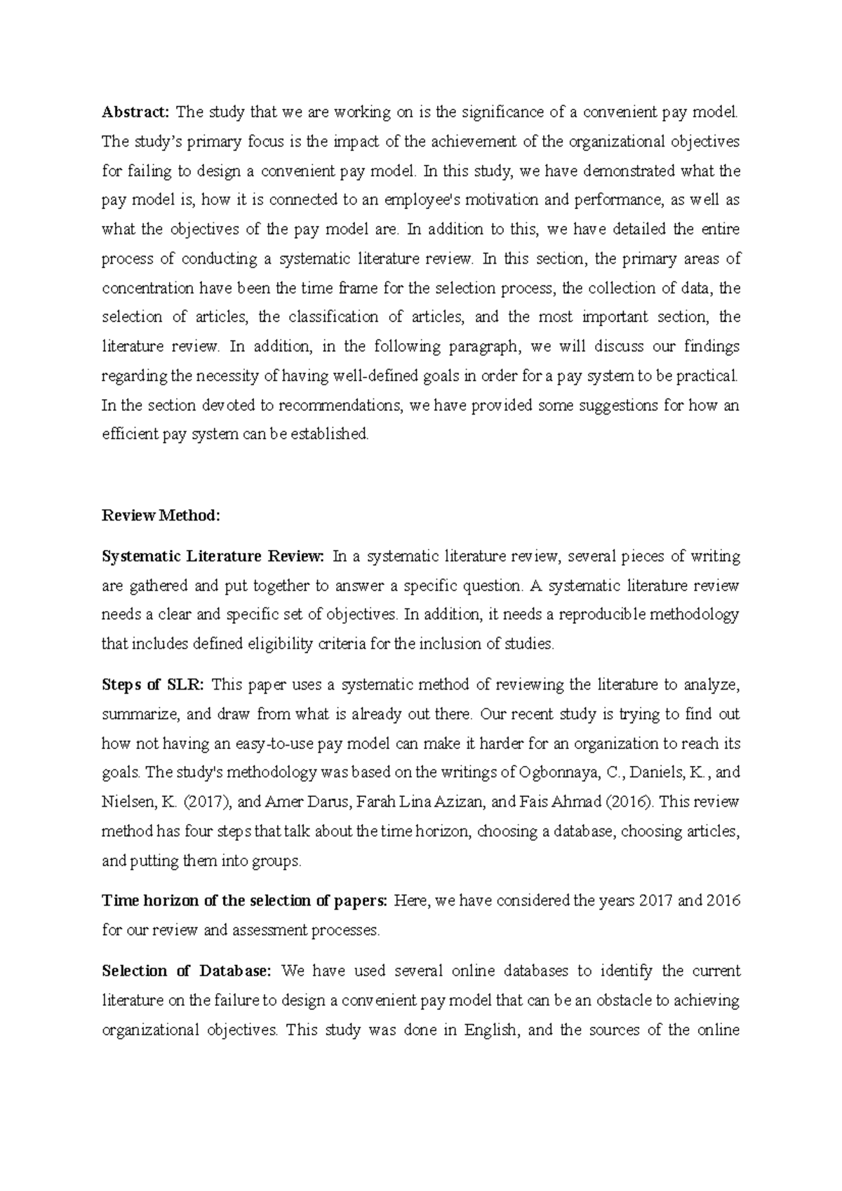 Updated Systematic Literature Review - Abstract: The study that we are ...