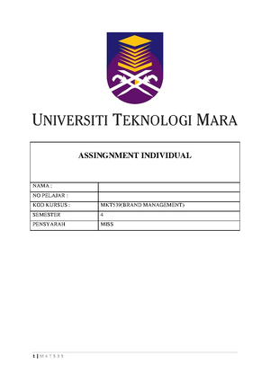 FIN358 Assignment 1-merged - Q6-UiTM CAMPUS MUKAH 2 FACULTY OF BUSINESS ...