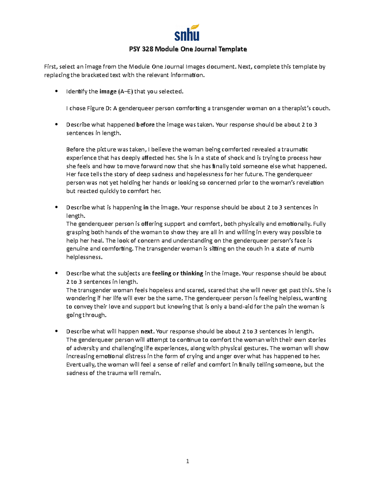 PSY 328 Module One Journal Template - PSY 328 Module One Journal ...
