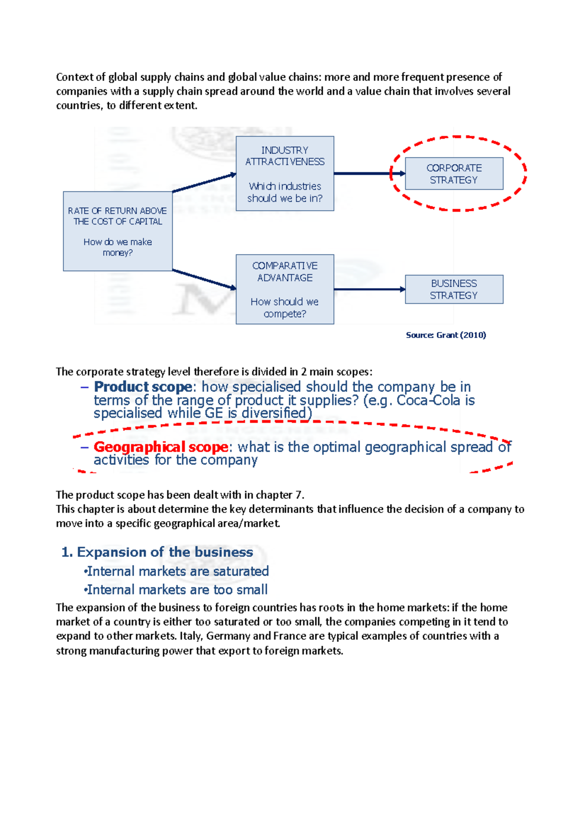8. geographical scope 2 - Levels of Strategy Context of global supply ...
