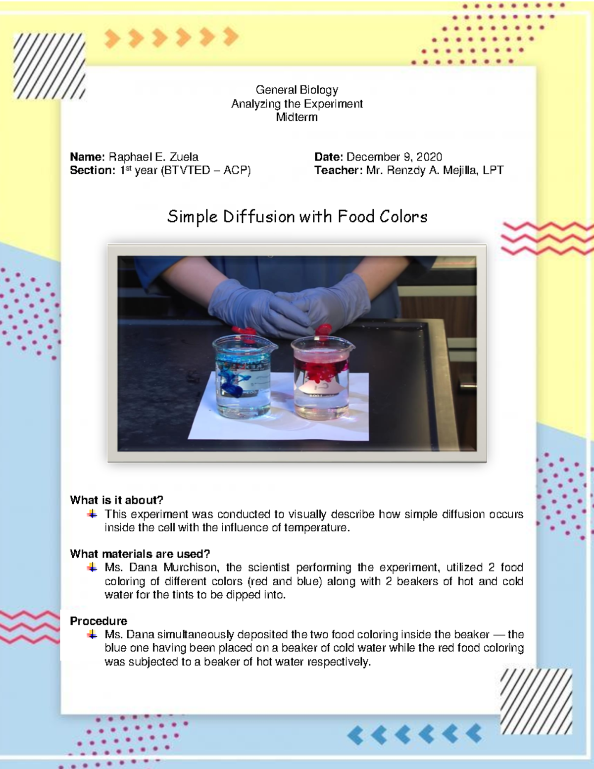 Analyzing the Experiment - Osmosis and Diffusion - General Biology ...