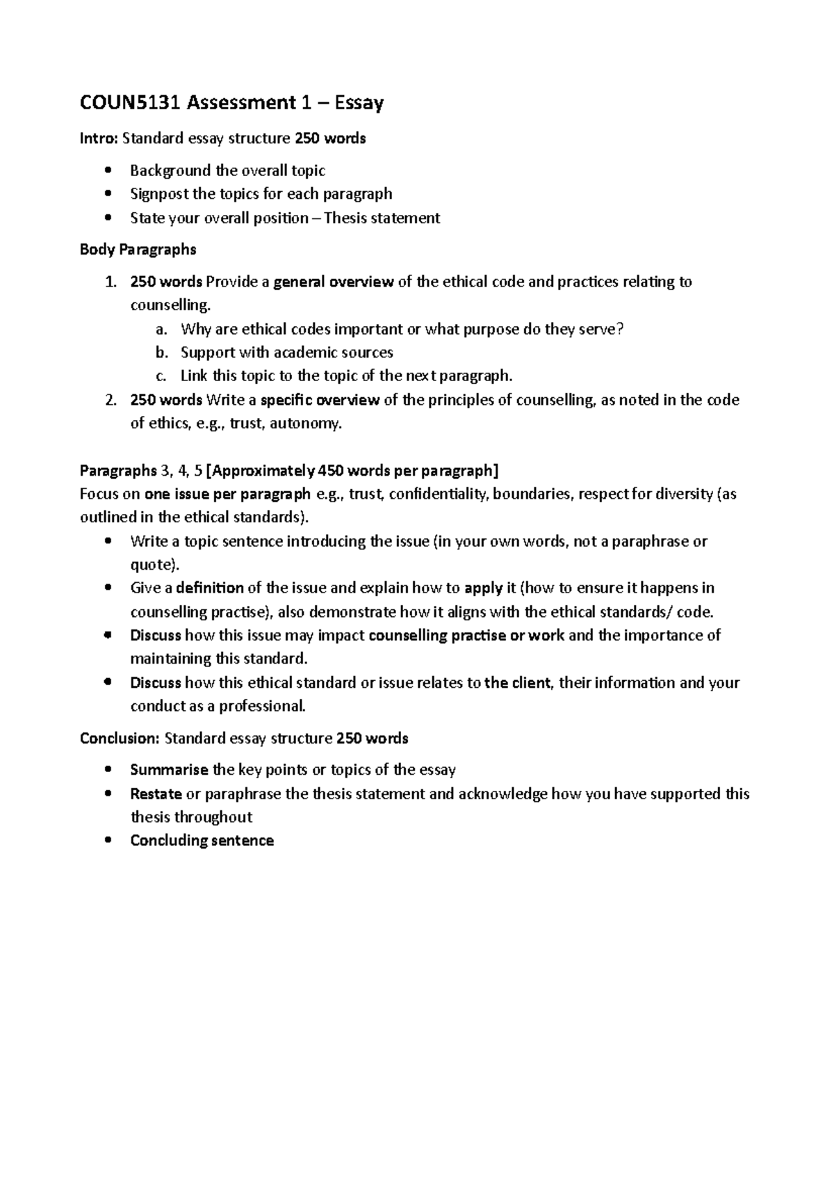 COUN5131 Assessment 1 Basic Scaffold - COUN5131 Assessment 1 – Essay ...