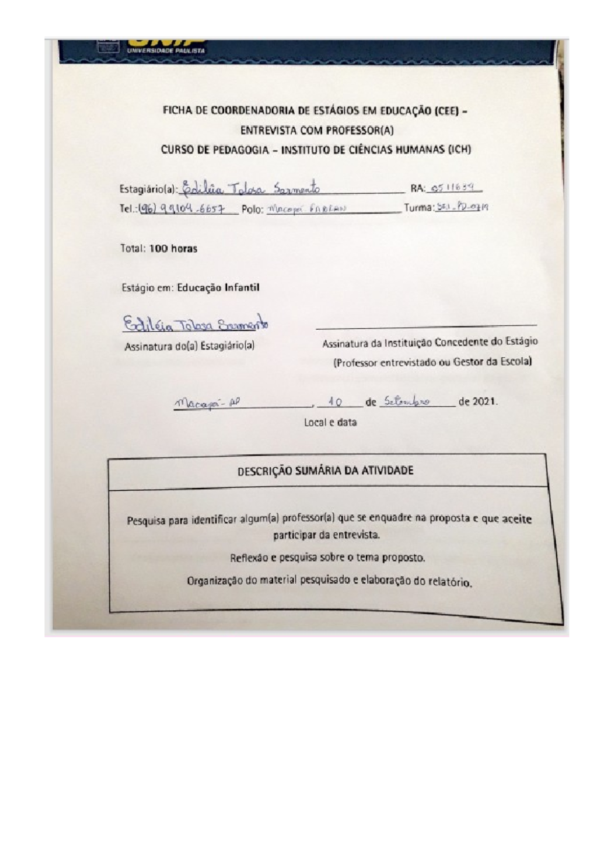 Estagio 300h - ppp1 - Projetos e Práticas de Ação Pedagógica - Studocu