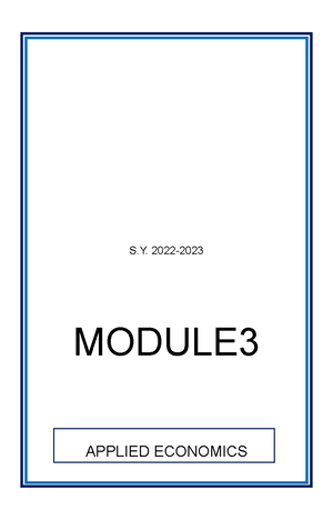 SHS Applied Economics 2 - S. 2022- MODULE 2 APPLIED ECONOMICS ECONOMICS ...