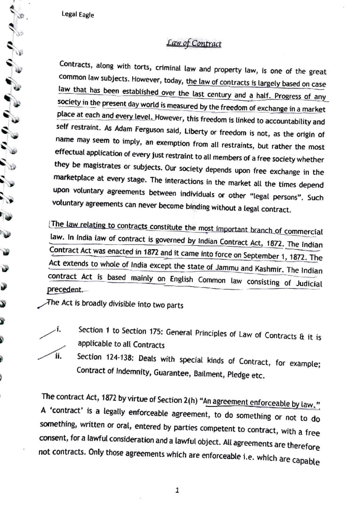 Law of contract pdf - Ballb - Studocu