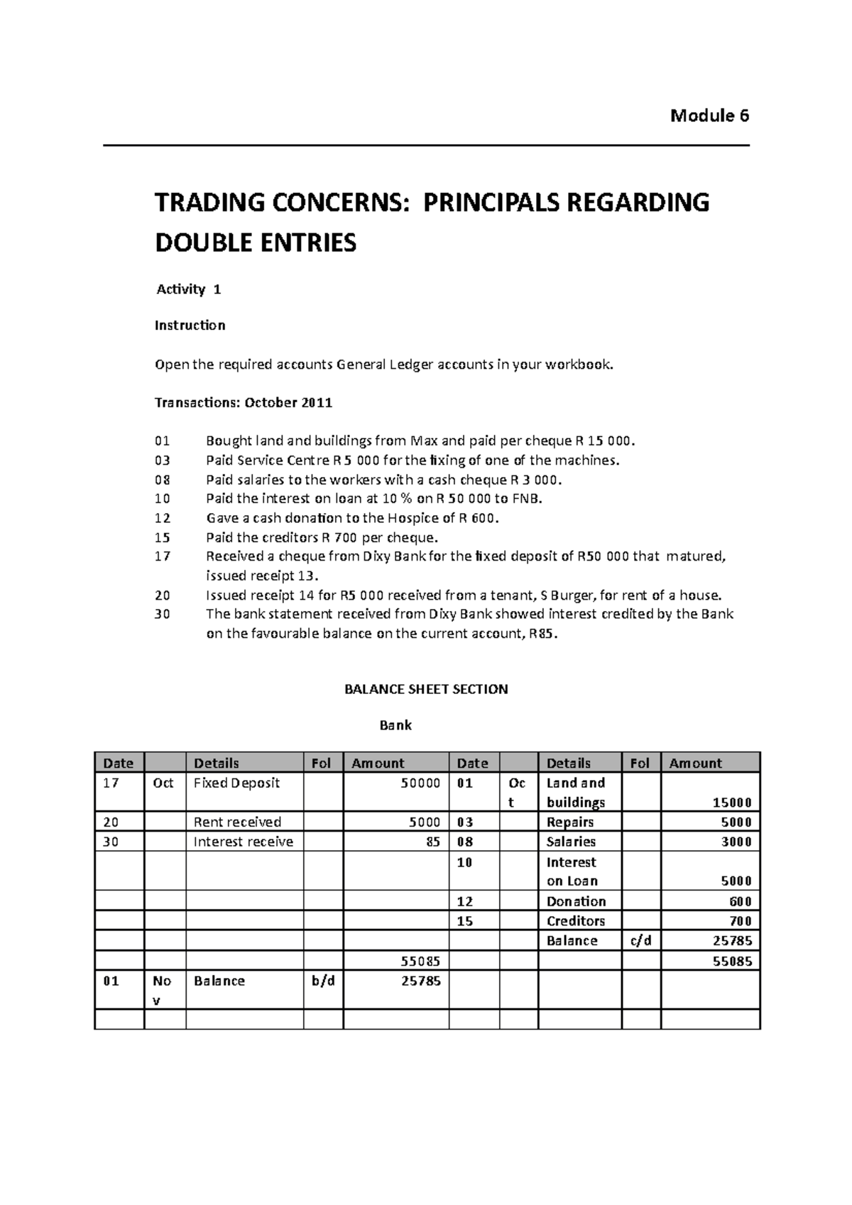 Textbook - module 6 - Lecturer guide notes - Module 6 TRADING CONCERNS ...