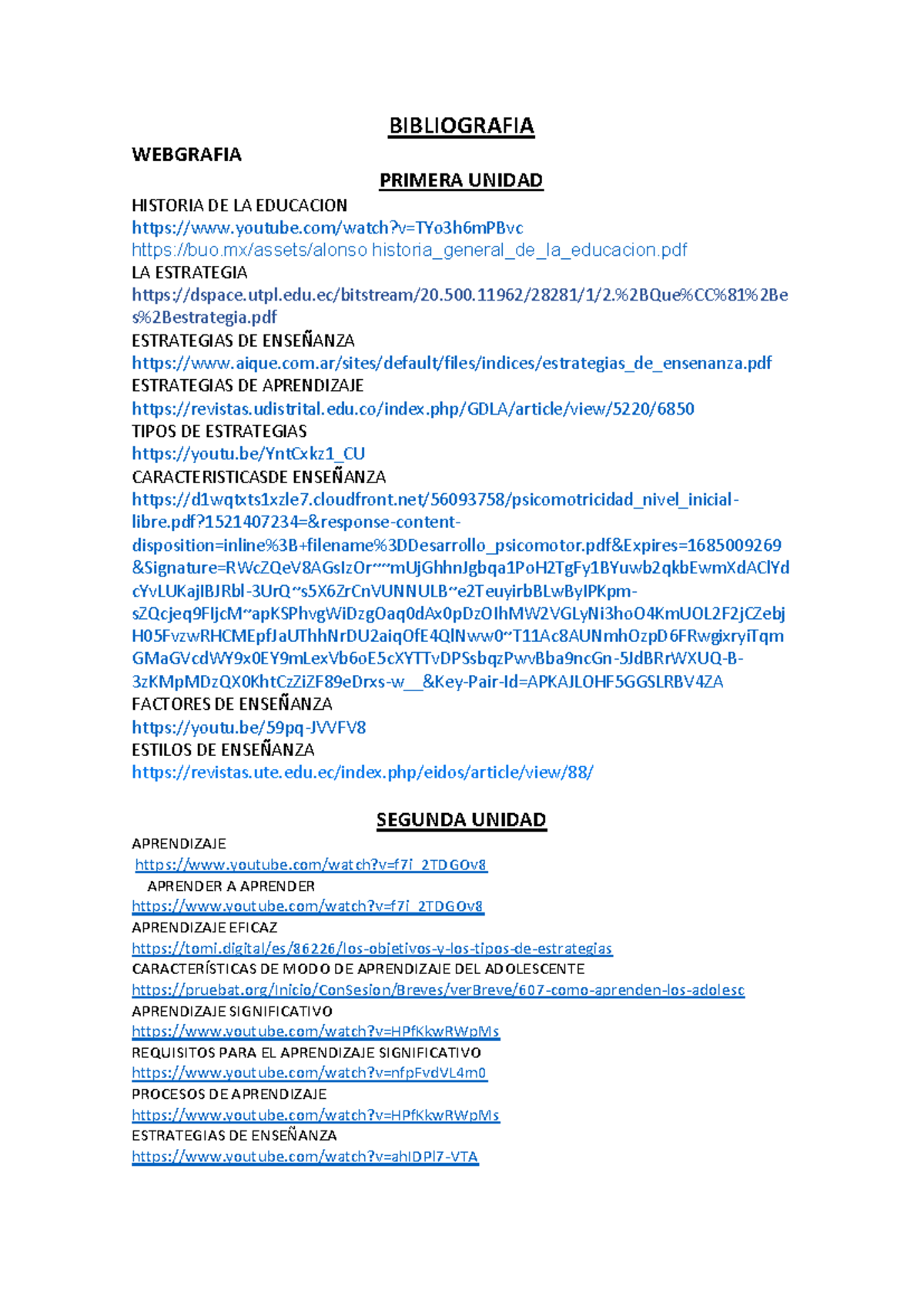 Webgrafia - Bibliografia - BIBLIOGRAFIA WEBGRAFIA PRIMERA UNIDAD ...