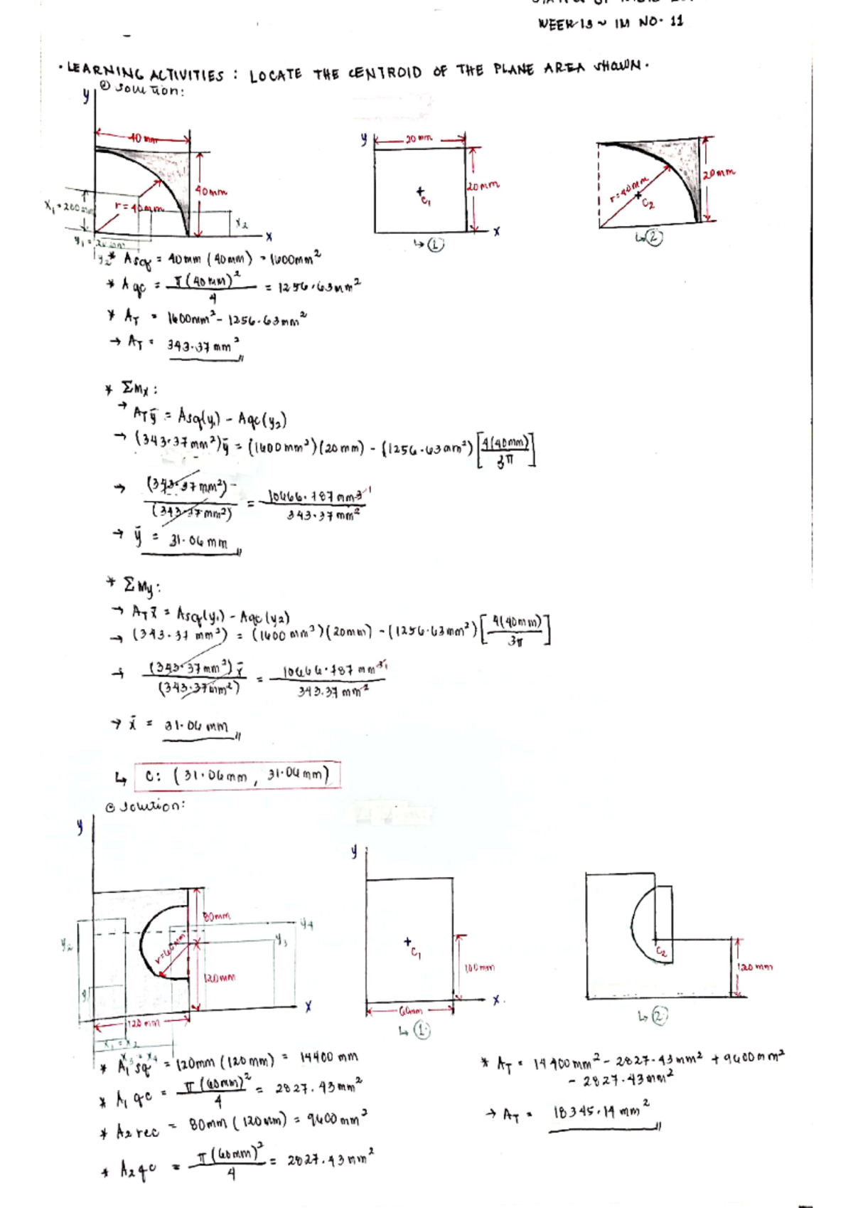 Statics IM11 - Centroid of the Plane Area - Mechanical Engineering ...