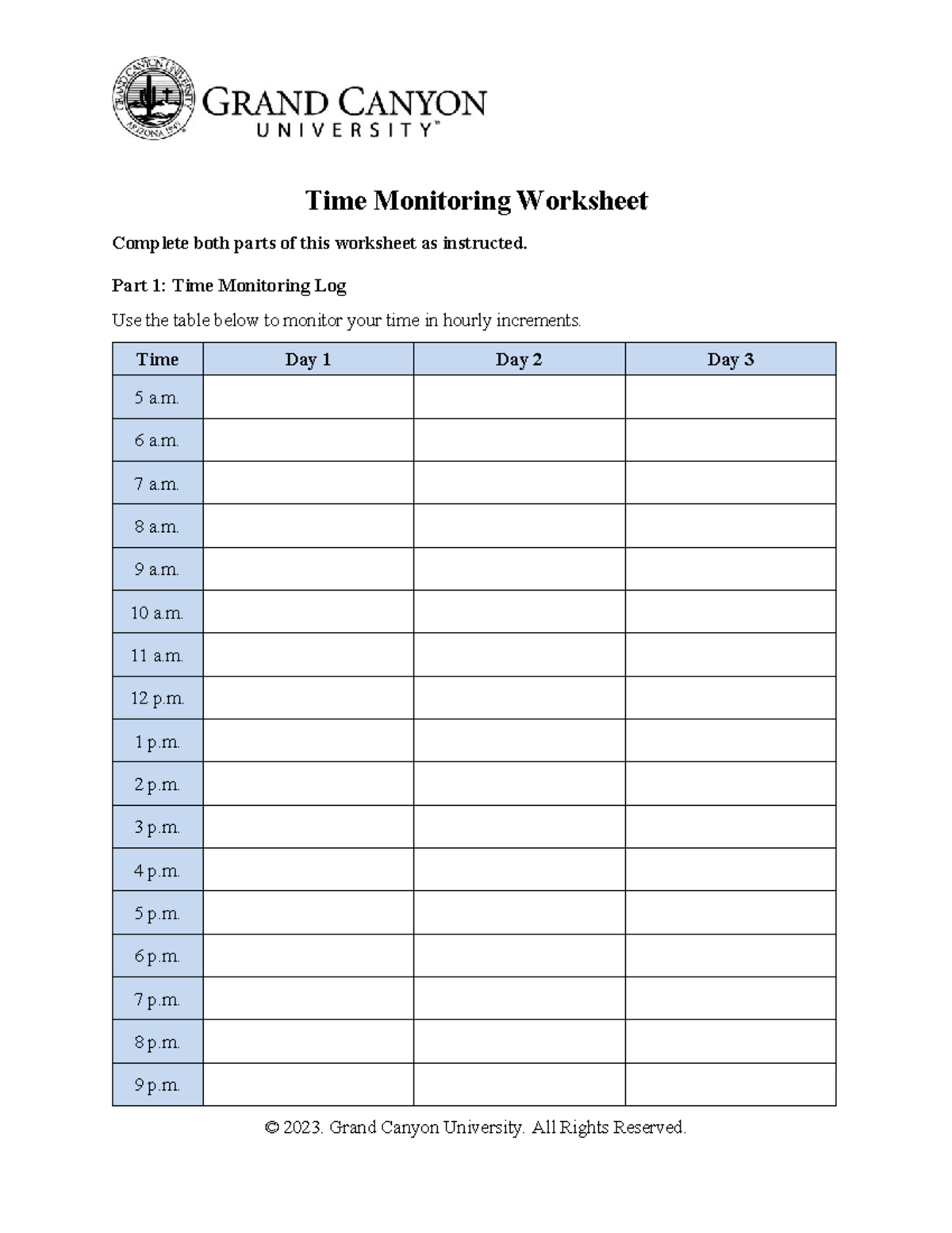 UNV-504-RS-T1-Time Monitor Worksheet 2 - Time Monitoring Worksheet ...