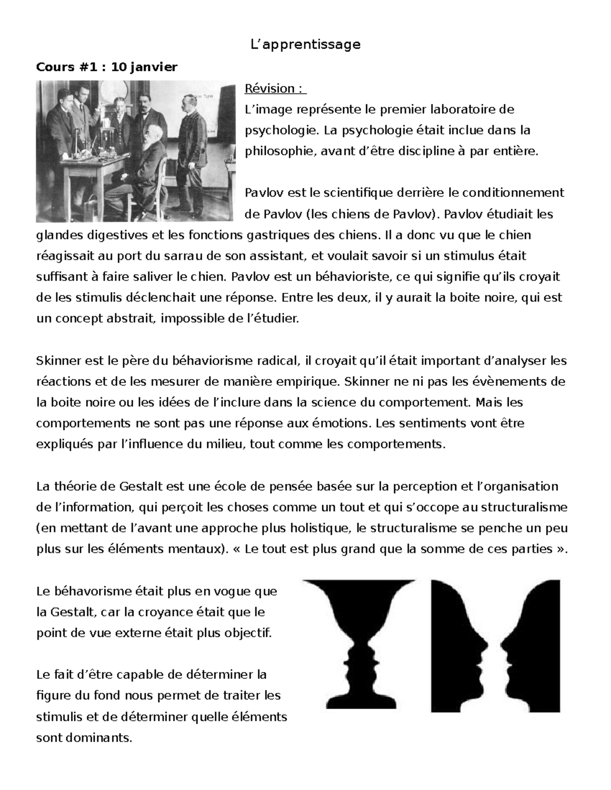 L'apprentissage - notes de cours - L’apprentissage Cours #1 : 10 ...