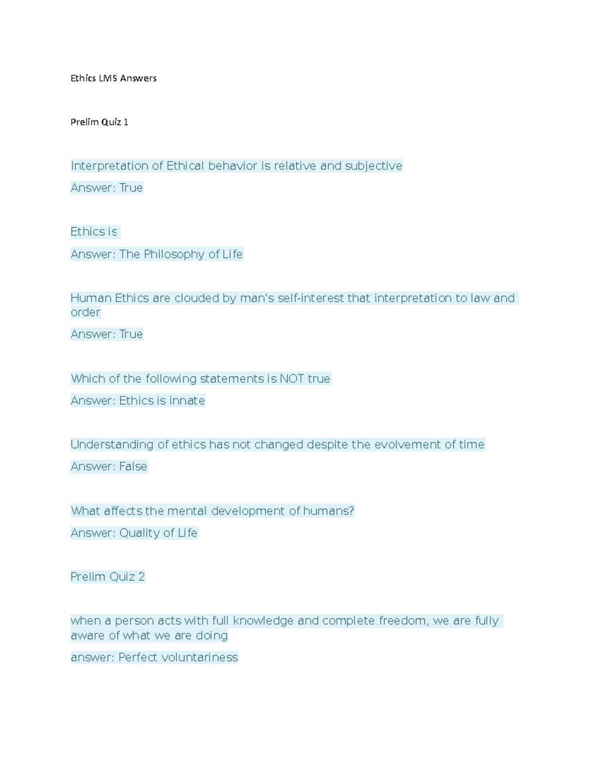 Ethics-LMS-Answers - answers from prelim quizzes to finals quizzes and ...