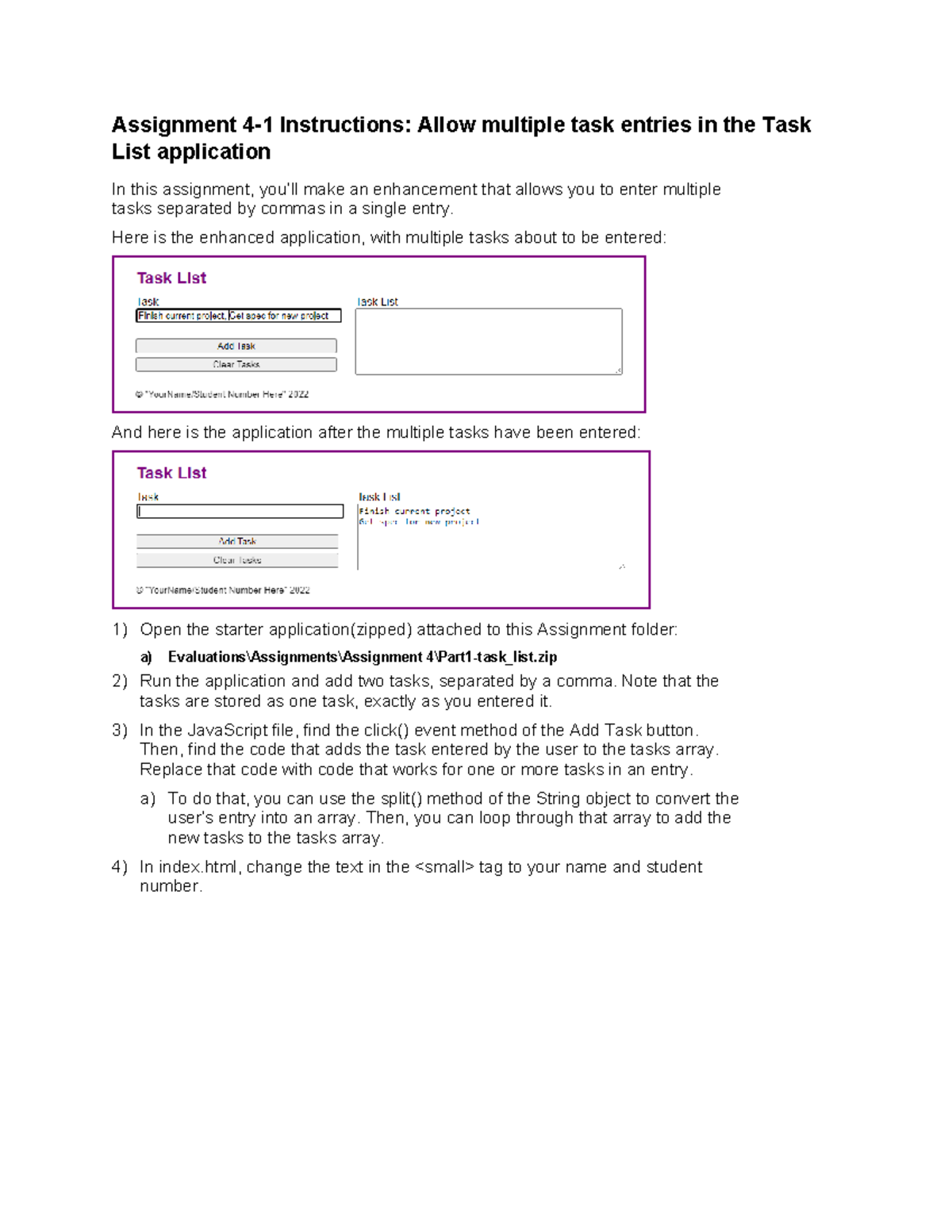 Assignment 4 Information - Assignment 4-1 Instructions: Allow multiple ...