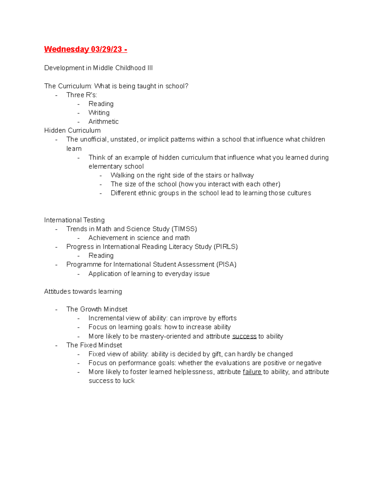 Week 10 - Human Growth And Development - Wednesday 03/29/23 ...