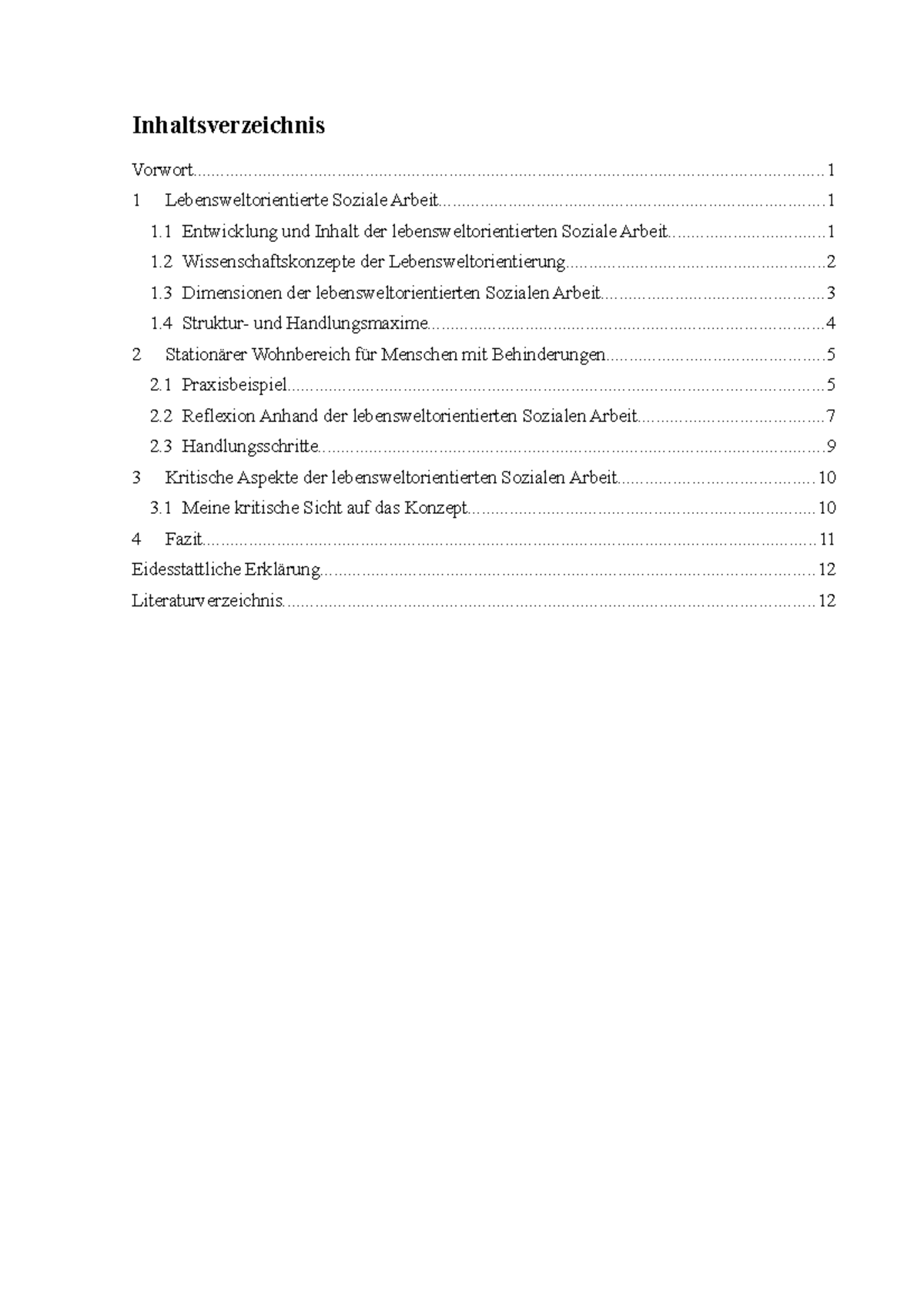 Hausarbeit - Lebensweltorientierung, Wissenschaftskonzepte, Thiersch ...